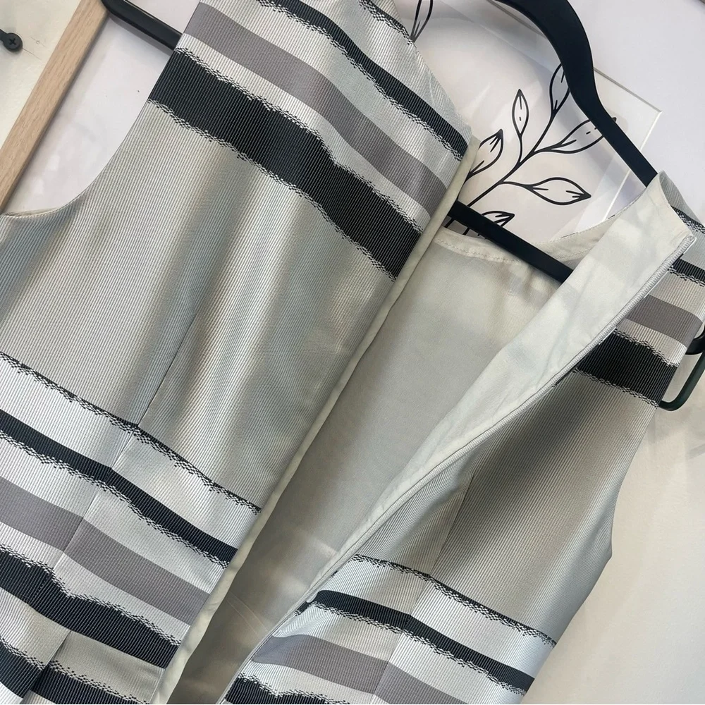 Hugo Boss | Dresses | Hugo Boss Diljana Elegant Striped Dress In Gray ...